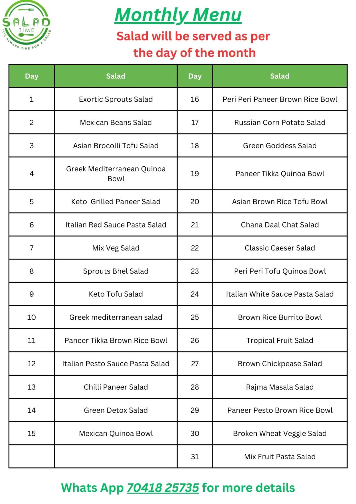 SaladTime - Fresh Salad Delivery in Vadodara